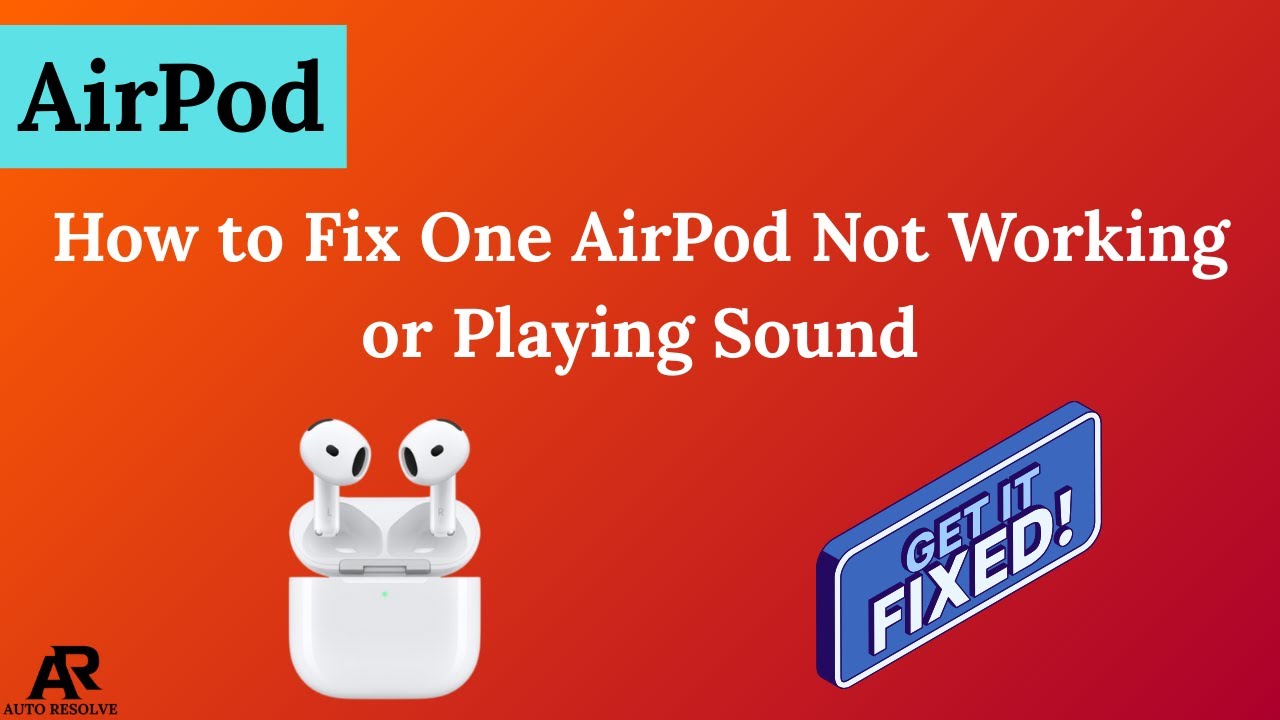 How to Fix One AirPod Not Working or Playing Sound - YouTube