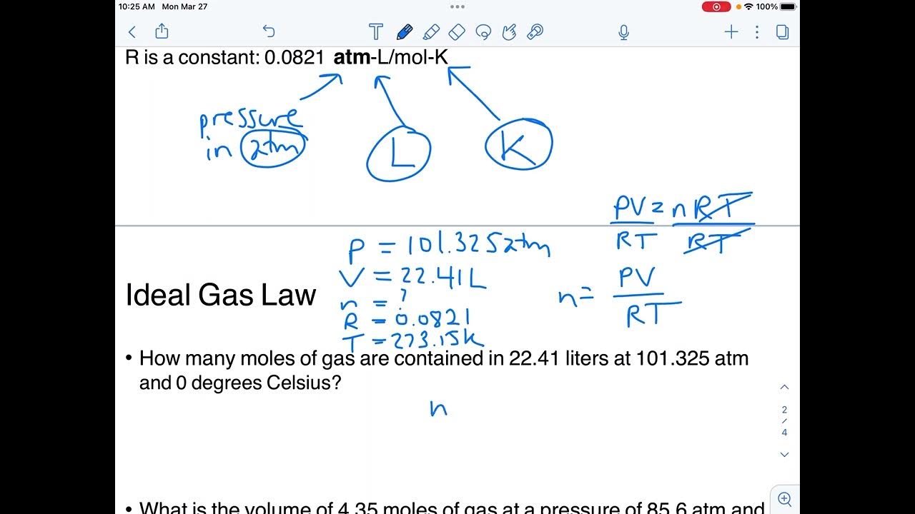 Ideal Gas Law Notes - YouTube