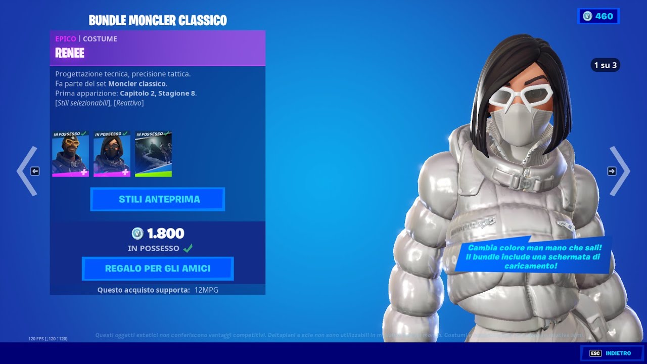 Fortnite Negozio Oggetti TORNATE SKIN MONCLER[21 Settembre 2022 ...