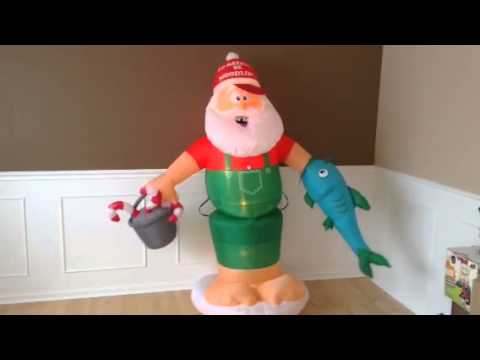 Gemmy Airblown Inflatable Noodling Santa - YouTube