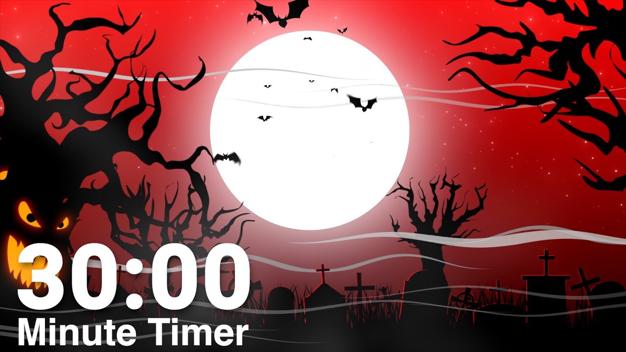 30 Minute Halloween Moon Rising Timer with Spooky Sounds - YouTube