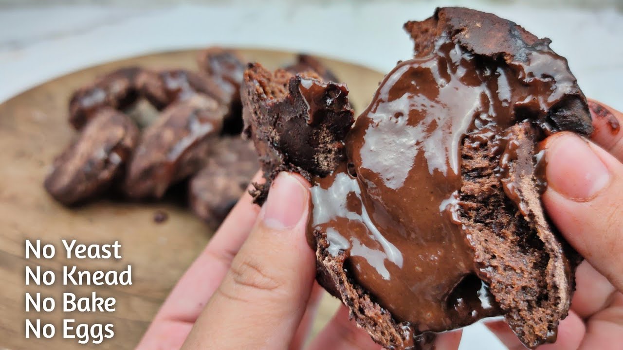 Choco Lanay Donut Without Yeast | No Bake No Oven No Knead Chocolate ...
