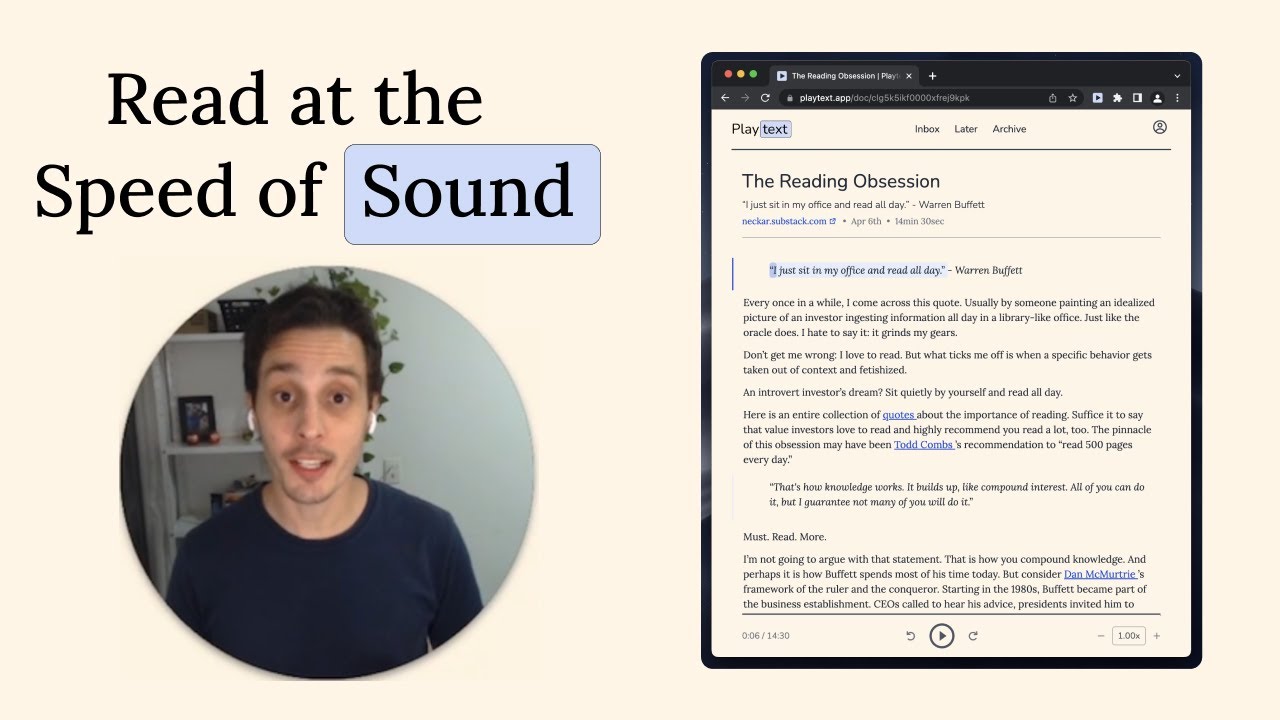 Playtext — Turn any text into an audiobook and read at 2x the speed ...