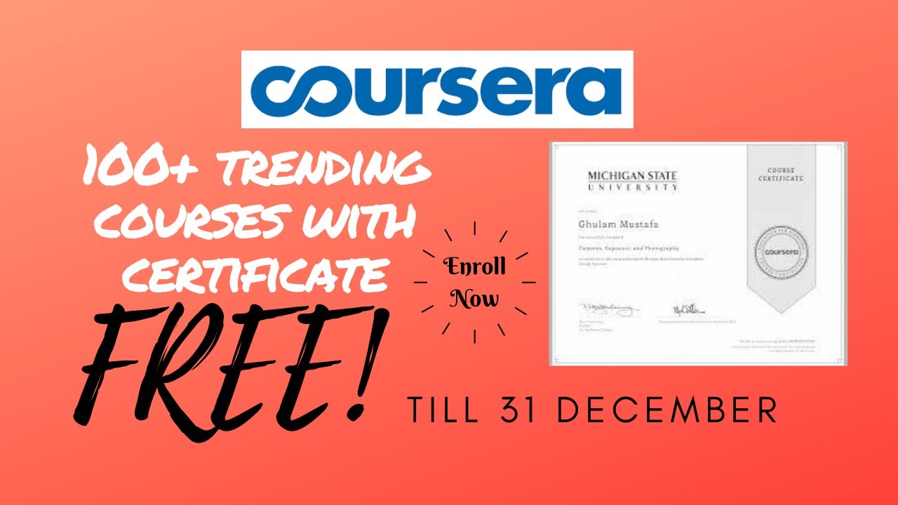 Coursera free courses with Certificate | Trending Online Courses | Free ...