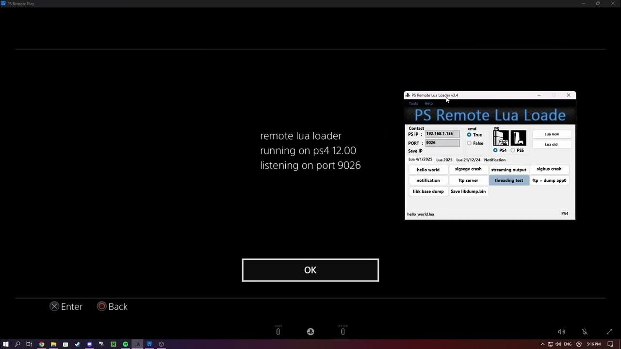 PS4 12.00 Remote Lua Loader 3.4 Libkernel Dump - YouTube