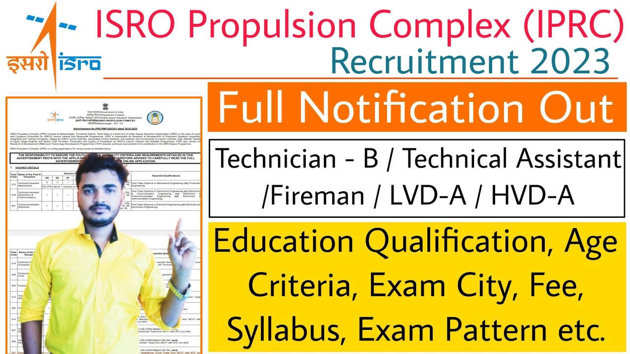 ISRO IPRC Recruitment 2020 Full Notification Out | ISRO IPRC Full ...