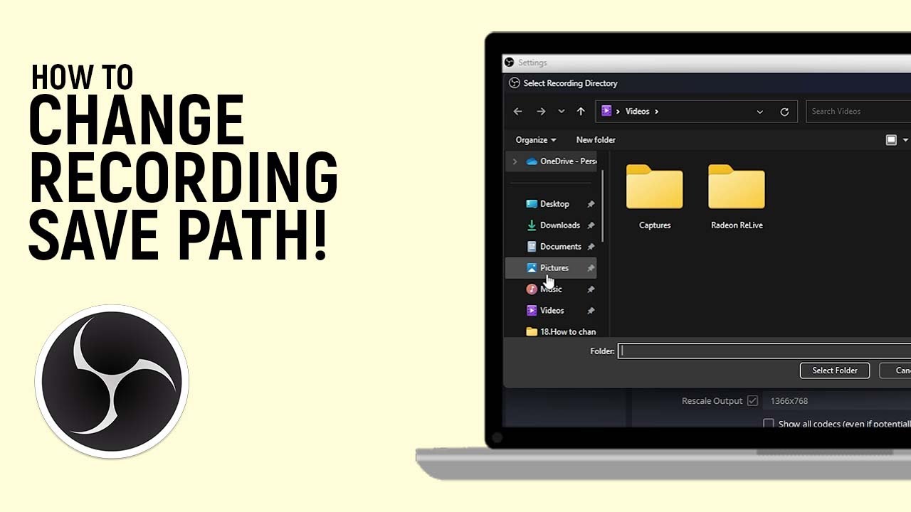 How to Set Screen Recording Location in OBS software - YouTube