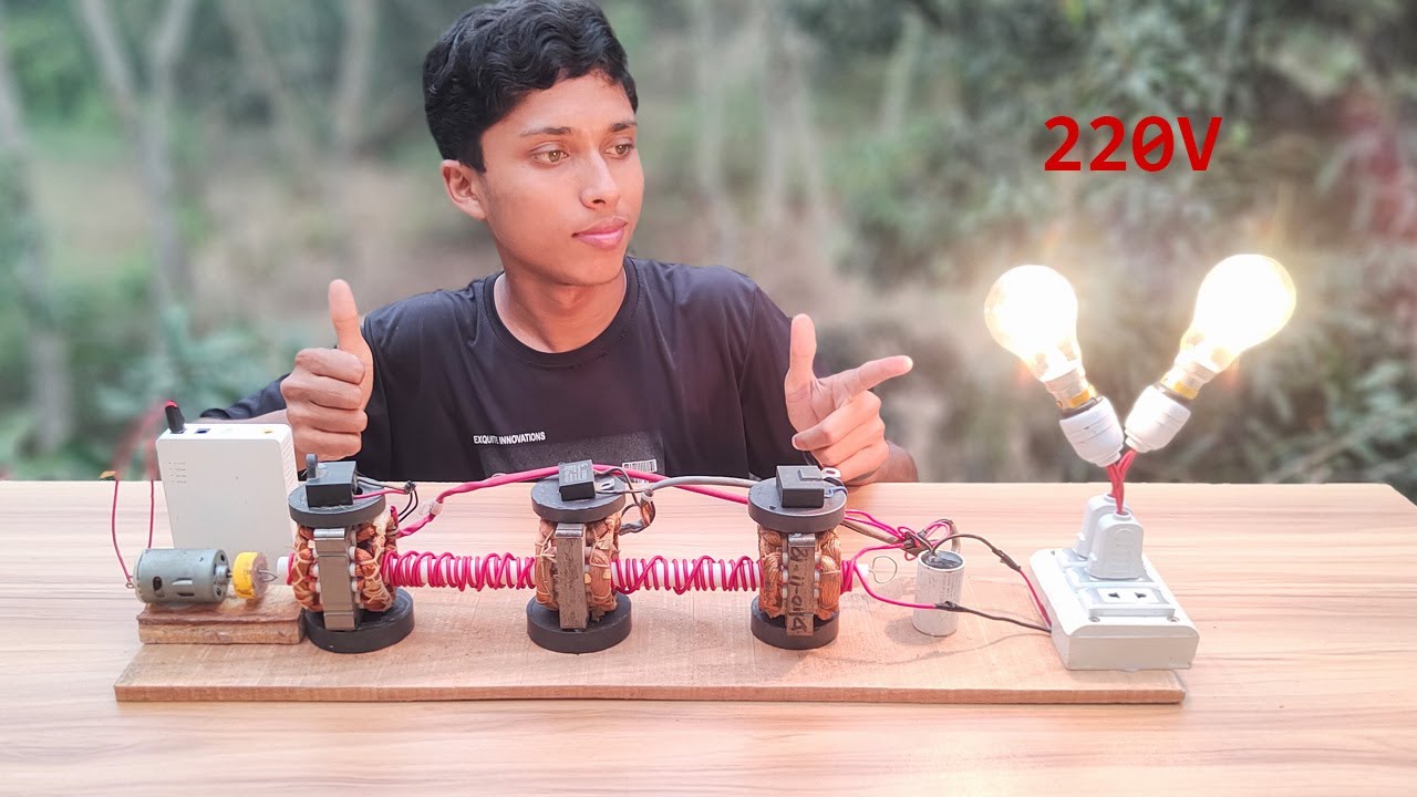 I Turn The Fan Coil Into A Permanent 220V Eternal Generator - YouTube