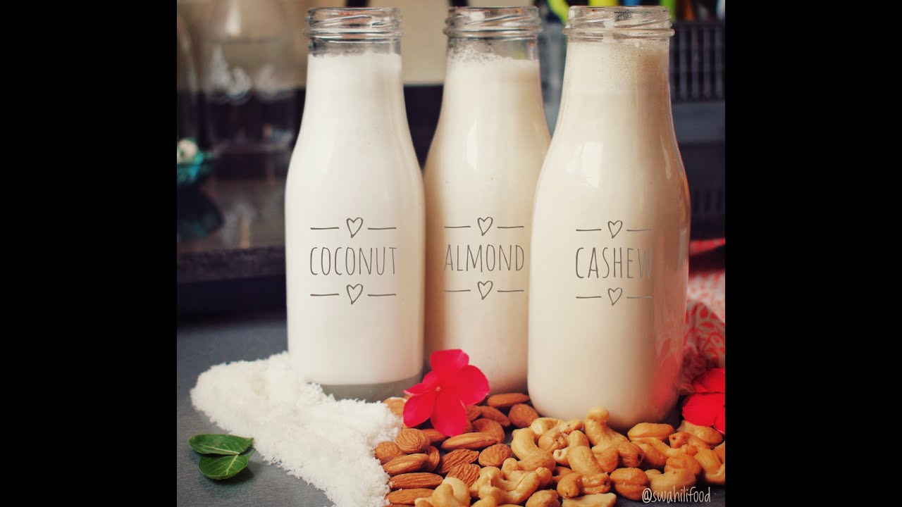 How to make 3-Nut milks | Coconut, Almond and Cashew milk - YouTube