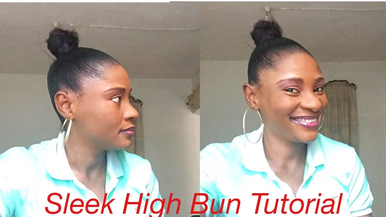 Diy|How To Do Sleek High Bun On Relaxed Hair|Simple Everyday Hairstyle ...
