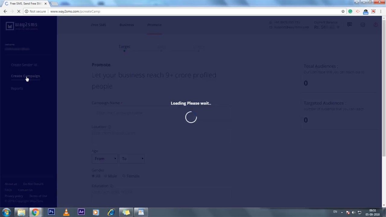 Way2SMS Promote Account Video Guide to Create Campaign. - YouTube