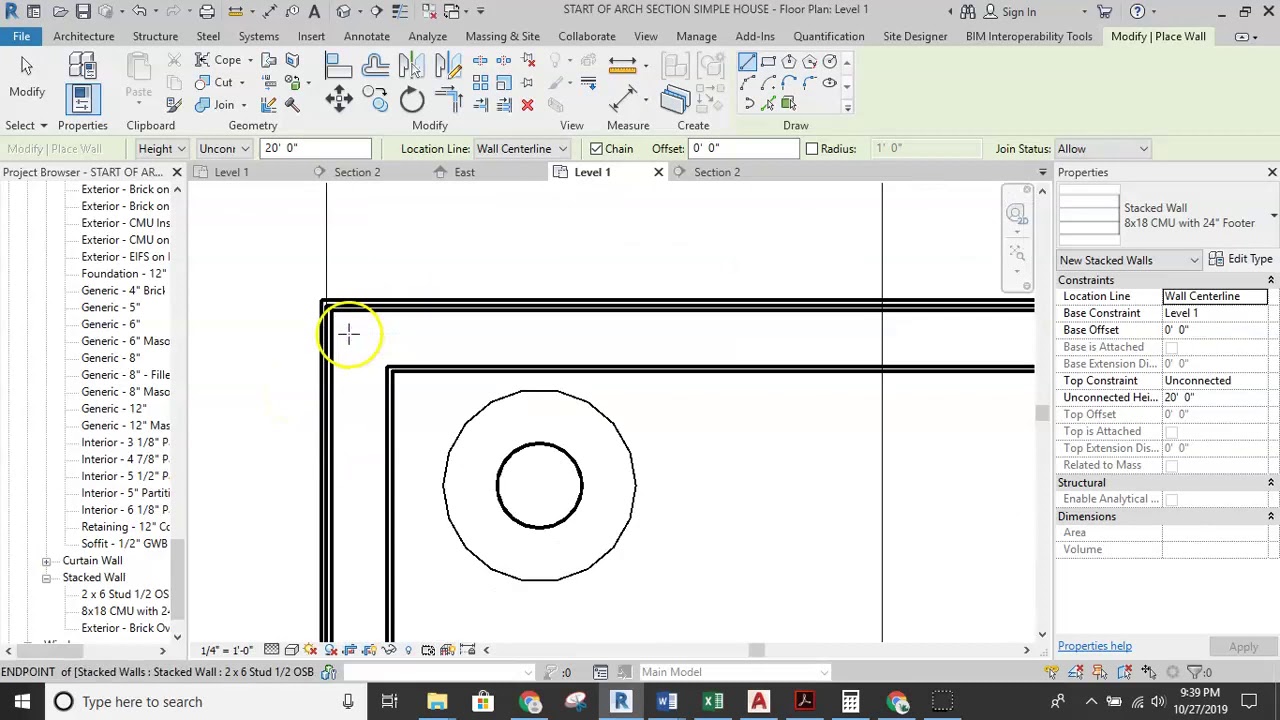 Revit - Stacked Wall - Foundation Stem Wall and Footer in One wall ...