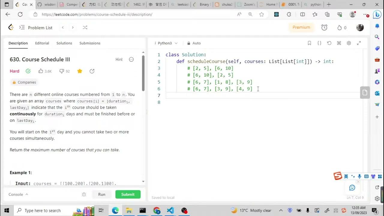 Leetcode 630 Course Schedule Iii Greedy Sort Pq Youtube