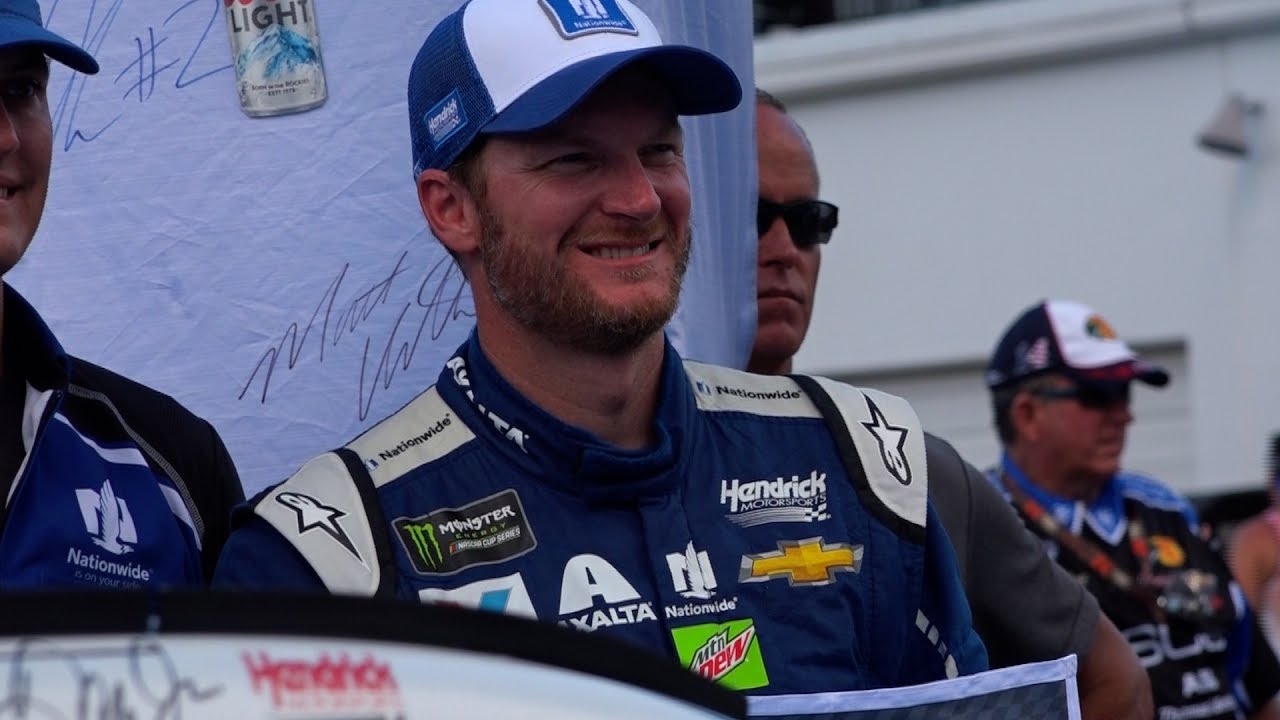 Dale Earnhardt Jr starts on pole at Daytona! - YouTube