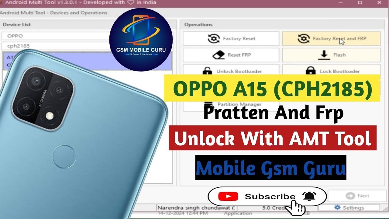 OPPO A15 (CPH2185) Pratten and Frp Unlock With AMT Tool Done By ...