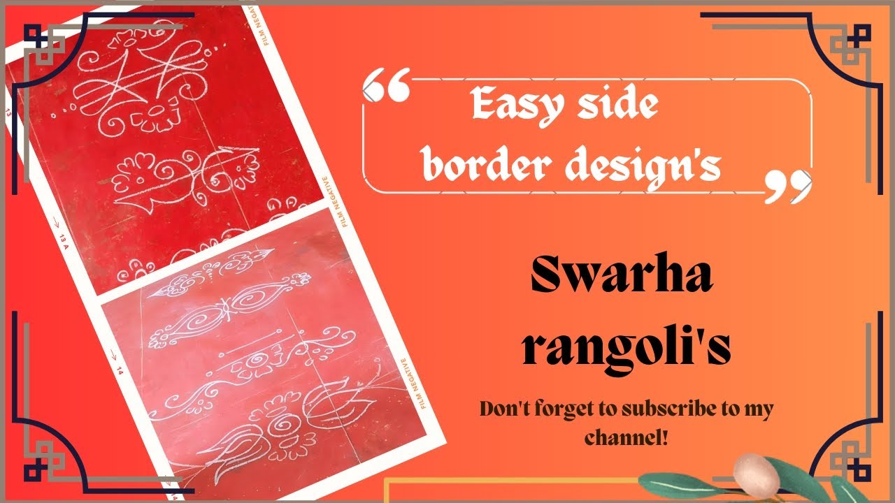 Easy trendy side border design's🌺|creative borders| Swarha rangoli's# ...