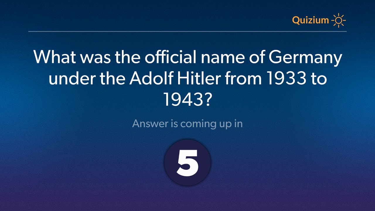 What was the official name of Germany under the Adolf Hitler from 1933 ...