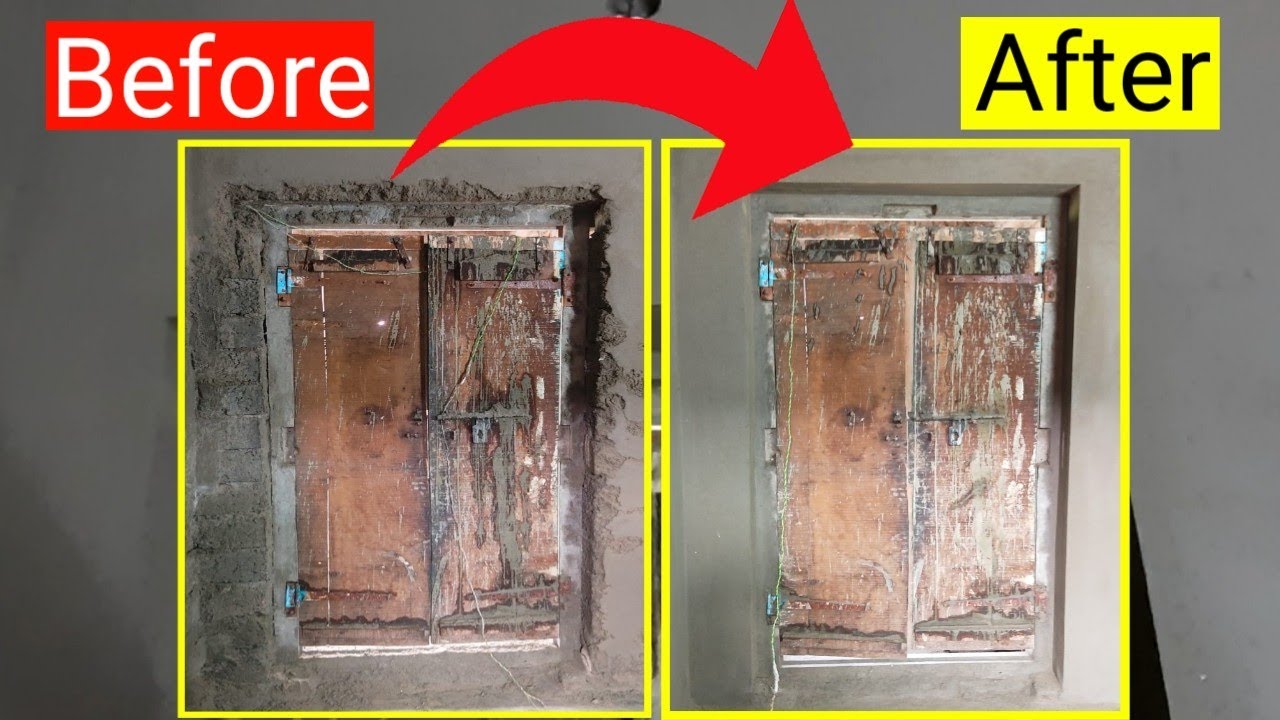 Plastering Technology - Door Wall Plastering With Fastest Work Using by ...