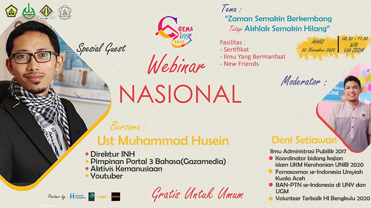 Webinar Nasional bersama Ust Muhammad Husein Gaza - YouTube