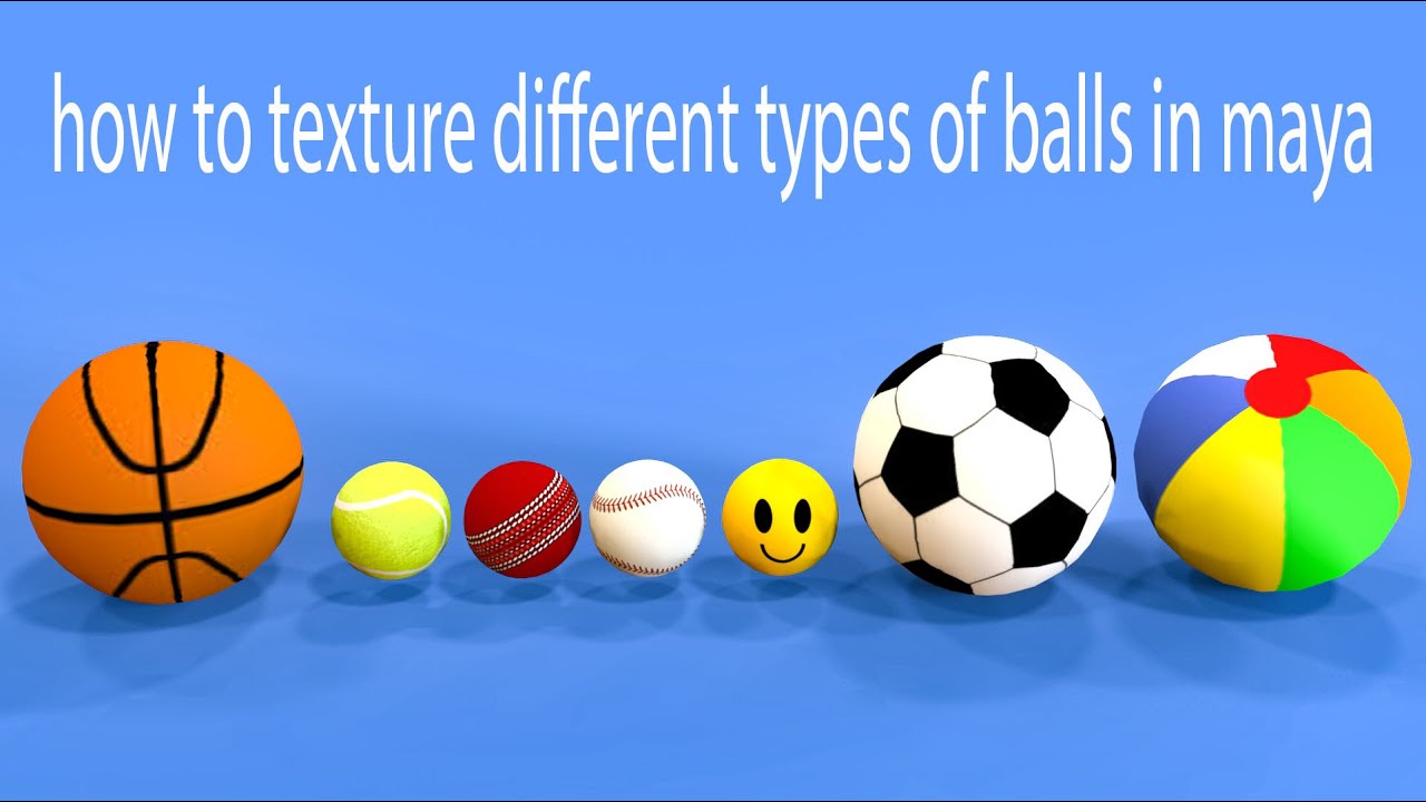 how to texture different types of balls in 3d maya #3dmodeling ...
