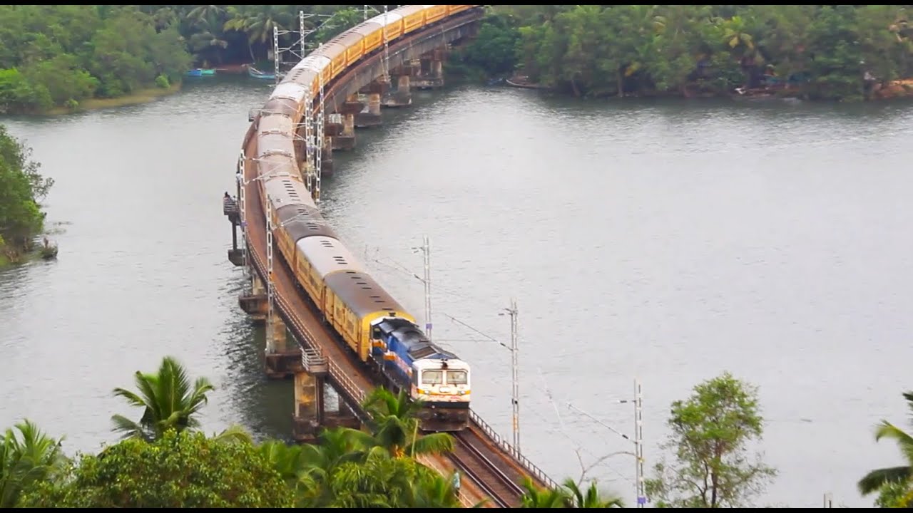 3 in 1 | SPEEDING DIESELS on the SHARAVATHI BRIDGE ! | KONKAN RAILWAY ...