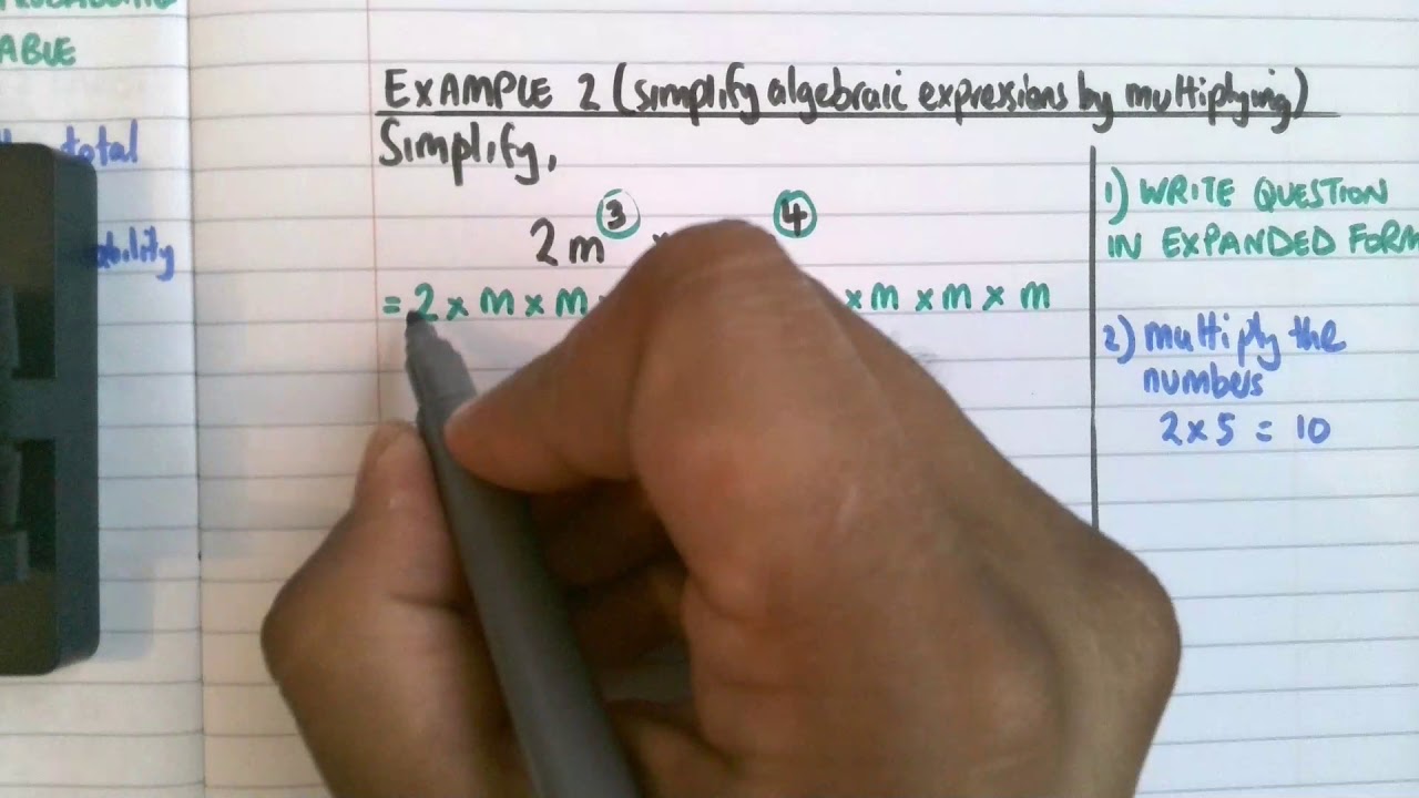 Simplifying expressions when multiplying example 2 | gcsemathsexamples ...