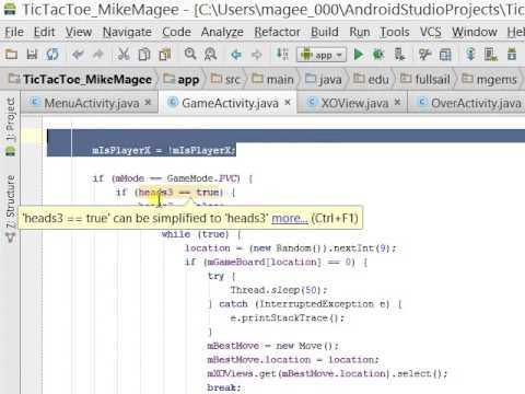 Tic Tac Toe in Android code explanation - YouTube