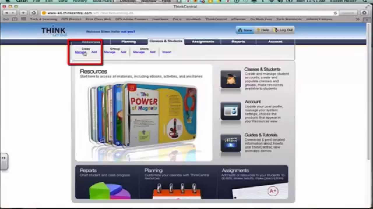 ThinkCentral Setting Up Classes and Adding Student Accounts - YouTube