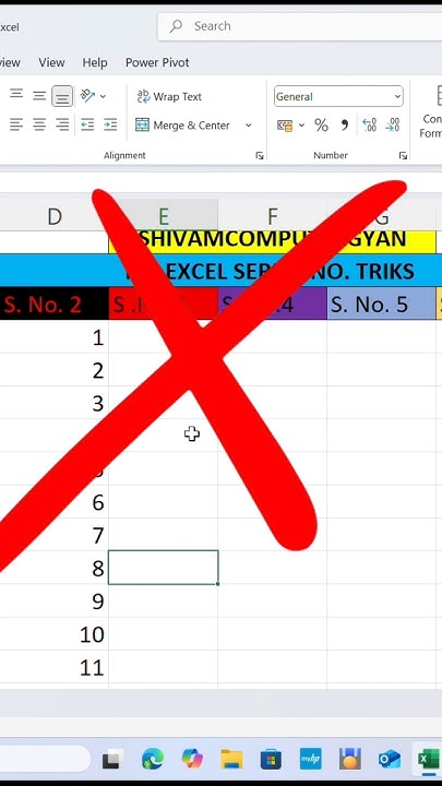 Ms Excel Serial number Triks #youtubeshorts #computer - YouTube