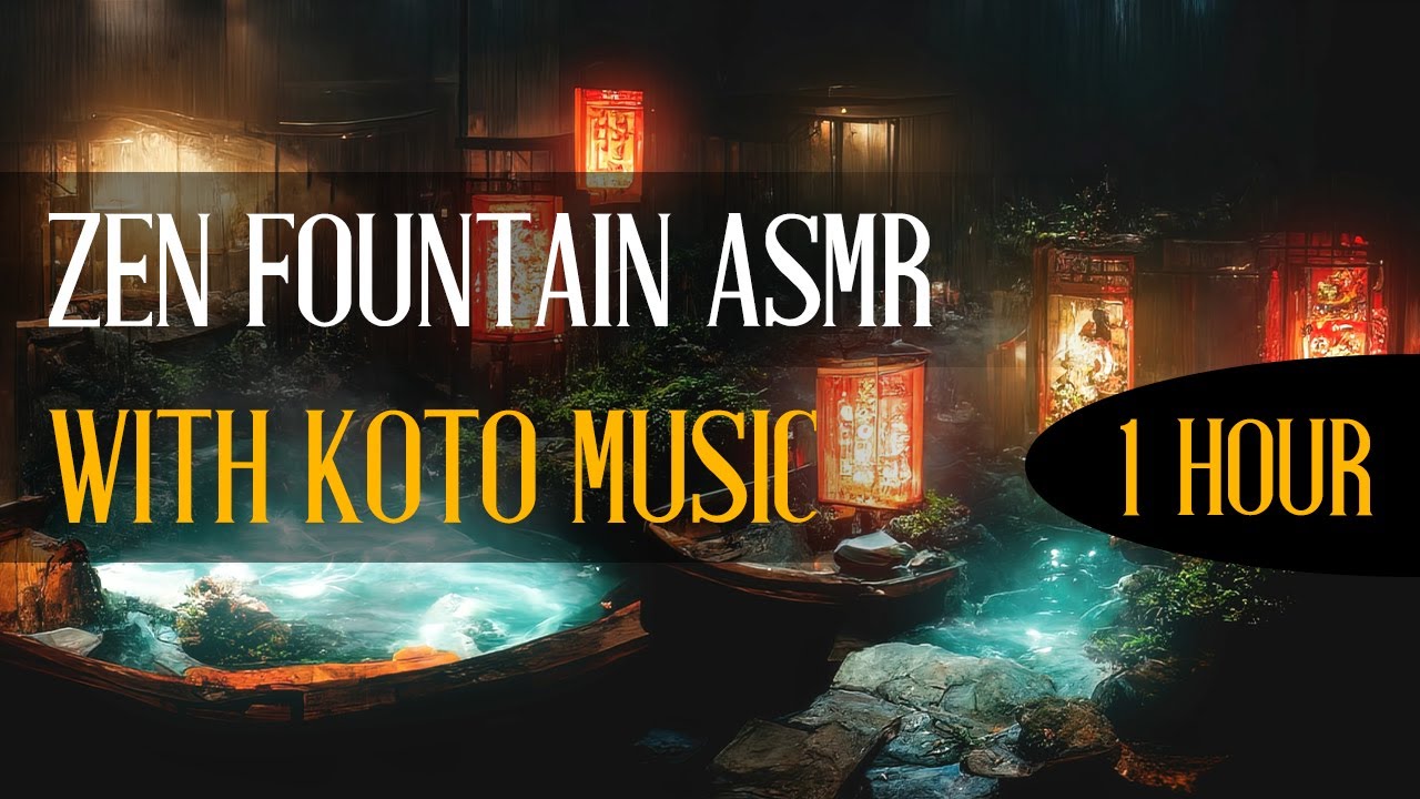⛲ Japanese Onsen Garden ASMR: Sleep, Study & Meditate, Zen Fountain ...