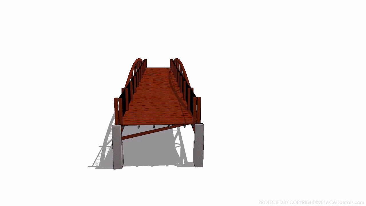 Steel Recreation Bowstring Bridge 3D Model by CADdetails.com - YouTube