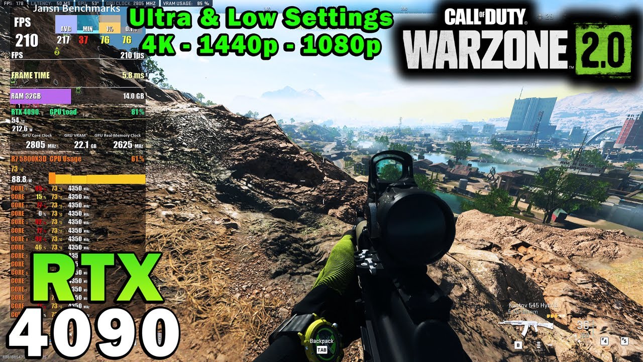 Call of Duty: WARZONE 2.0 BR | RTX 4090 | Ryzen 7 5800X3D | 4K - 1440p ...