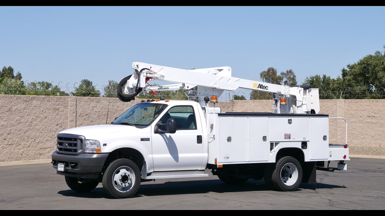 2003 Ford F550 Altec AT37-G 42' Articulated Bucket Truck for Sale - YouTube