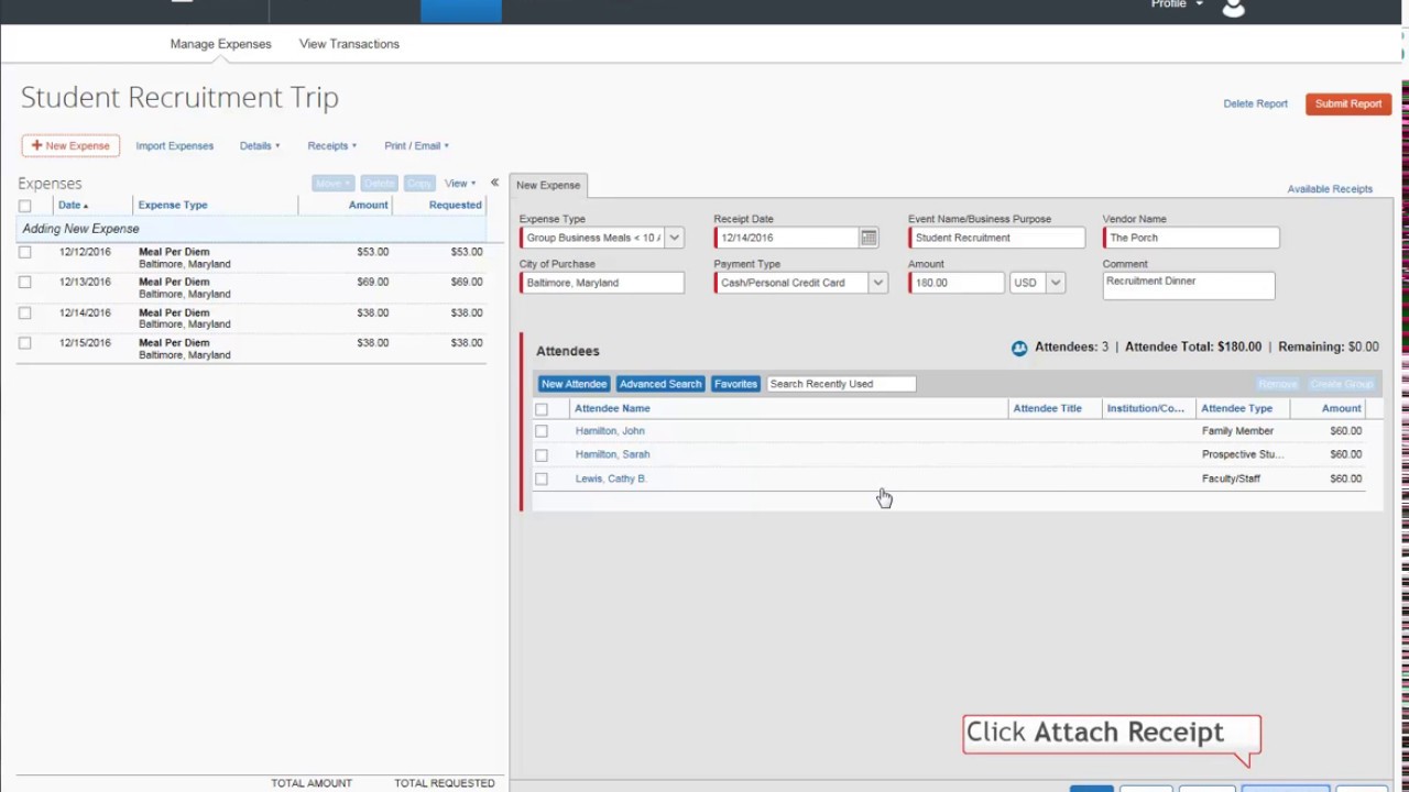 Concur: Expensing Group Business Meals - YouTube