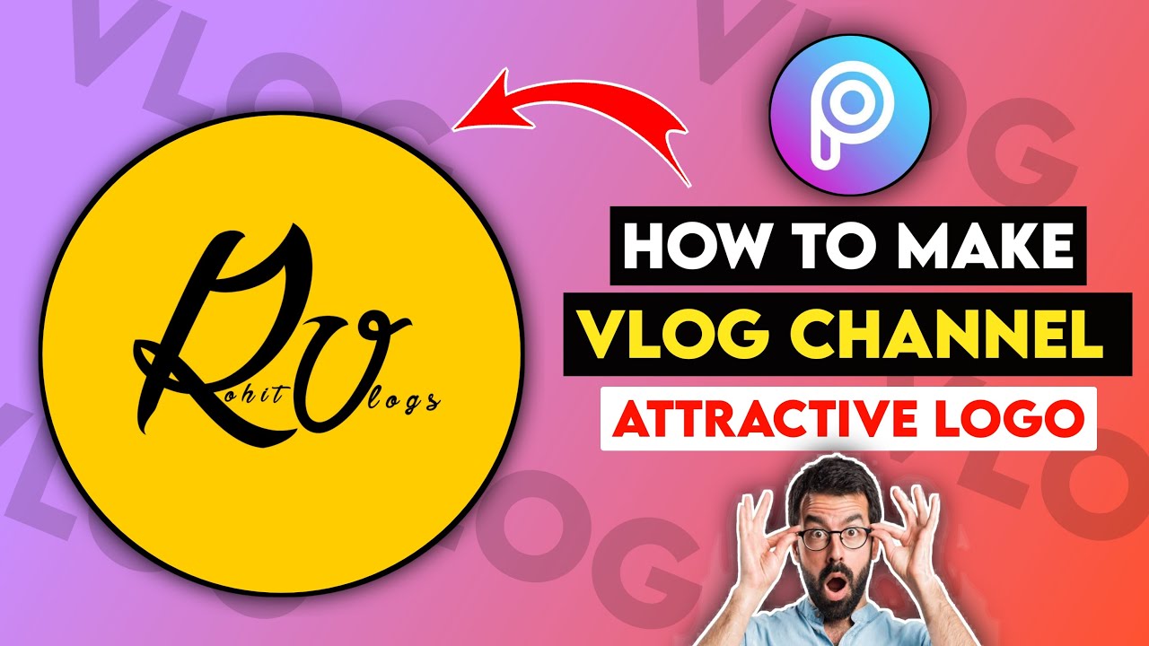 How to make logo for vlog youtube channel | vlog channel logo PicsArt ...