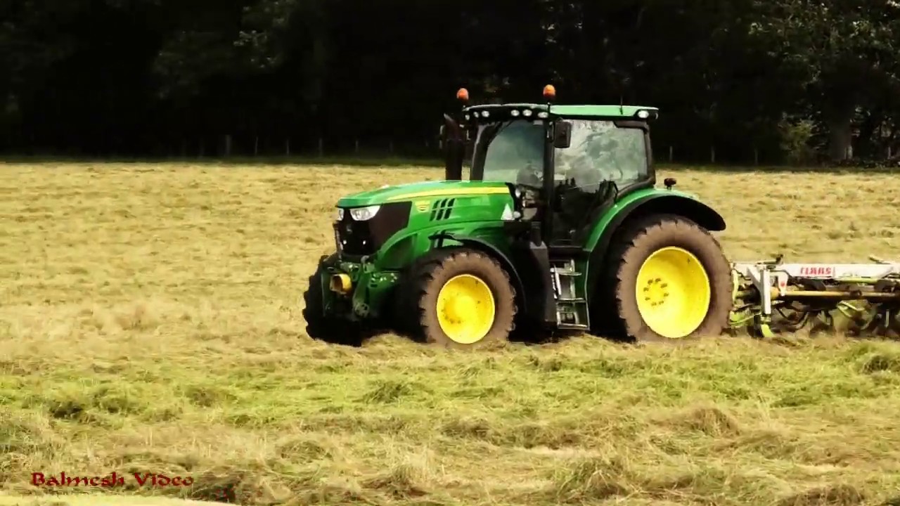 Tedding for Haylage with John Deere 6150R. - YouTube