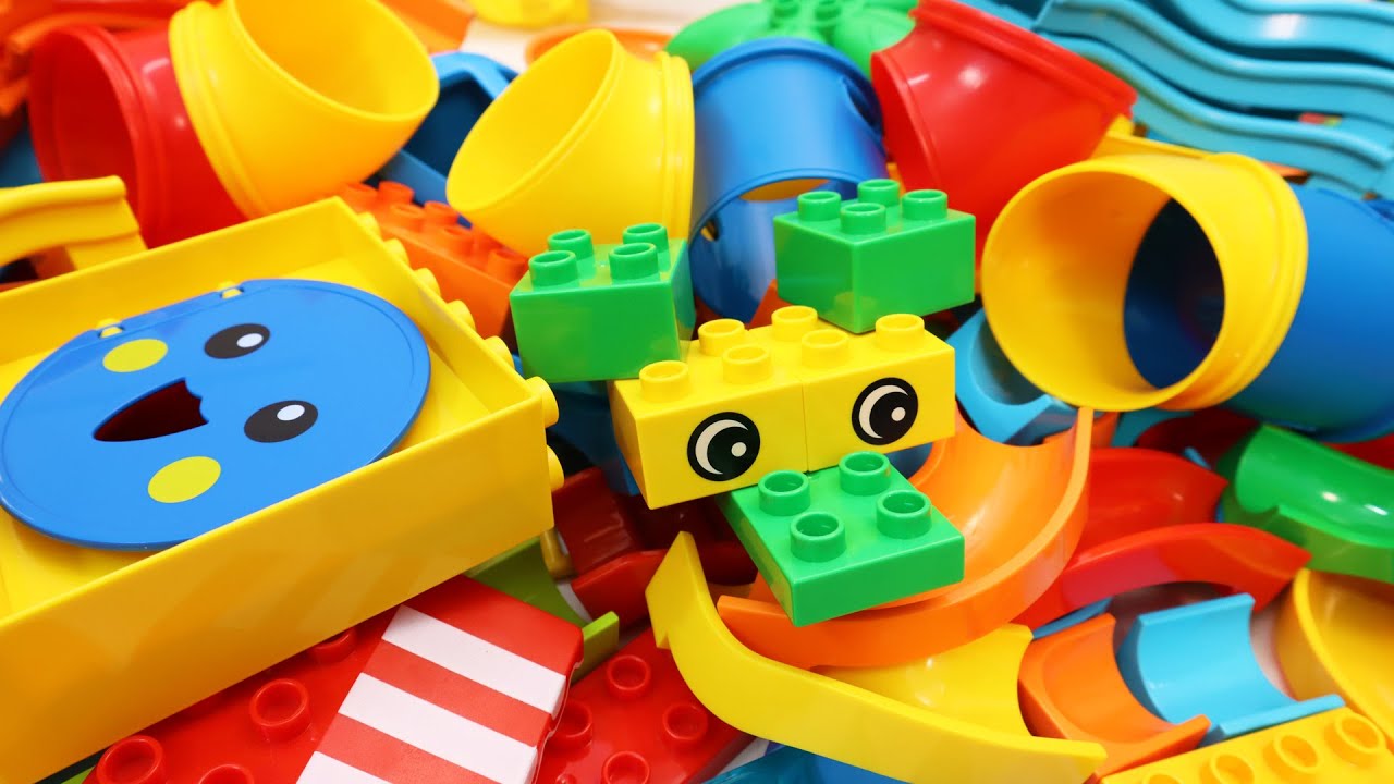 Satisfying Building Blocks Marble Run ASMR Big Tubes & Holes - YouTube