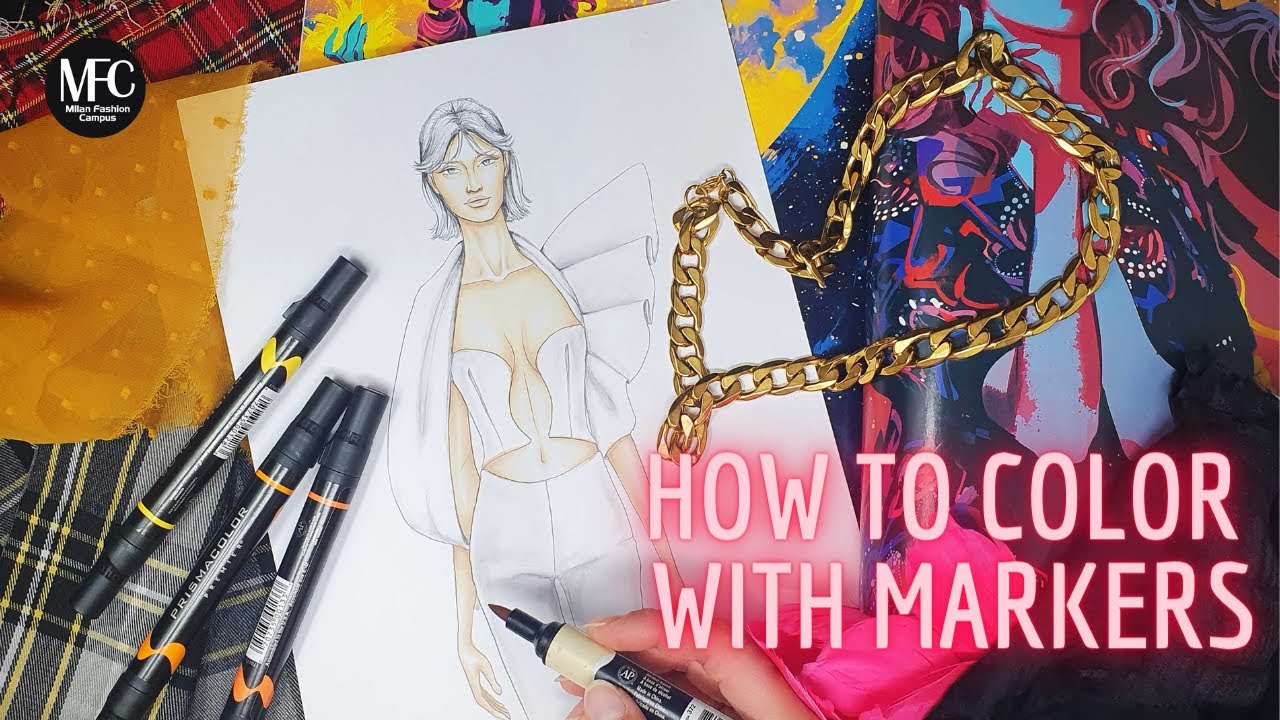 Markers Skin Coloring Tutorial for Fashion Design - YouTube