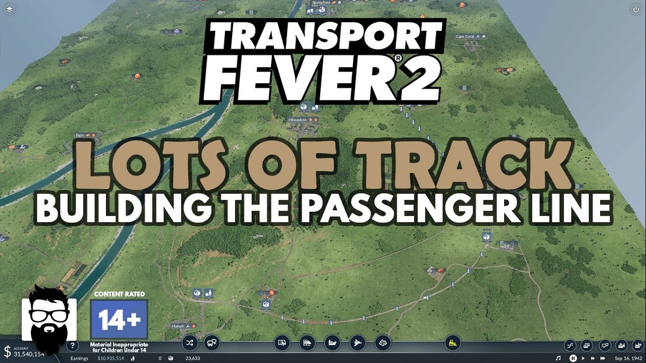 Transport Fever 2 - LOTS OF TRACK - BUILDING THE PASSENGER LINE - YouTube