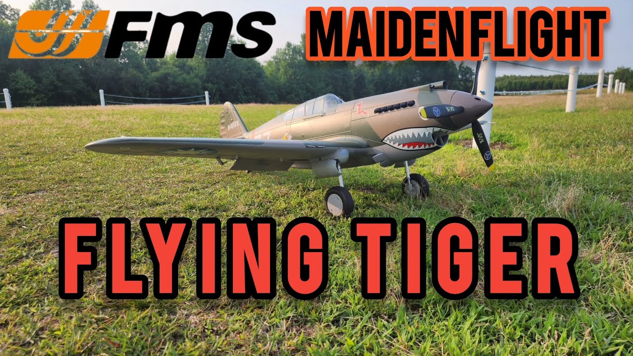 Maiden Flight | FMS P40B #rcplane #warbird #fms - YouTube