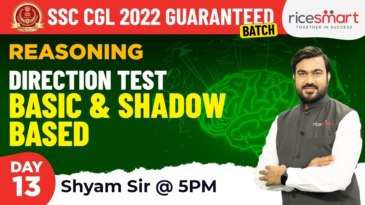 Direction Test Reasoning | Basic and Shadow Based | SSC CGL | Reasoning ...