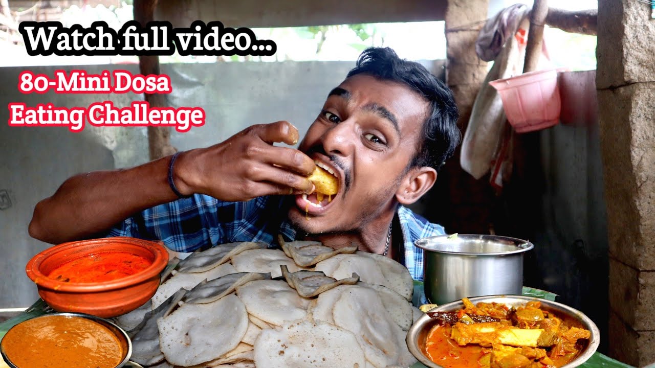 WORLD'S Smallest Dhosa-Eating Challenge|80-Dosa Eating Challenge|mini ...