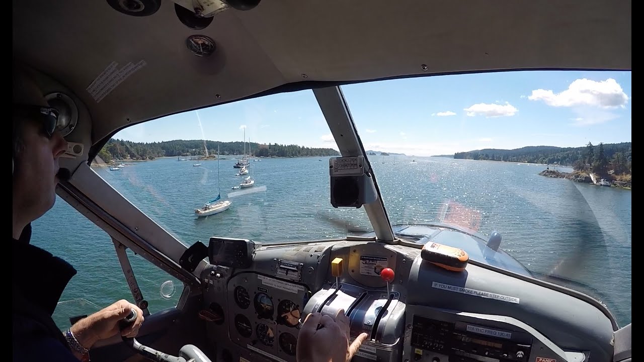 Saltspring Air DHC-2 Beaver Cockpit View Water Landing - YouTube