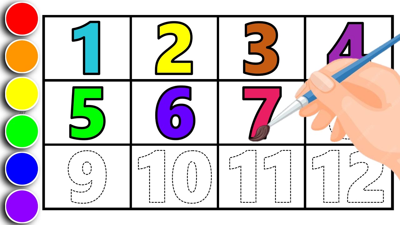 Learn 123 number 1 to 10, One two three learn to count, preschool ...