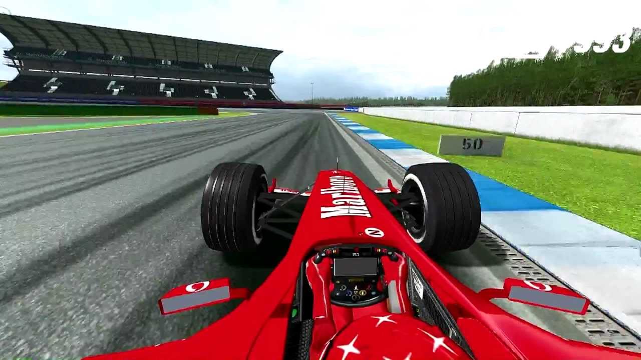 rFactor F1 2004 - M.Schumacher in Hockenheim [HD] - YouTube
