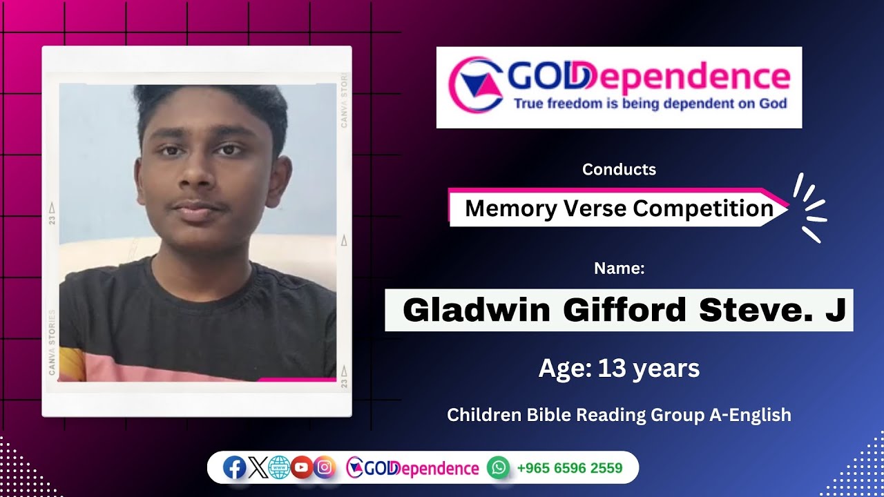 GODependence CBRC | Memory Verse Competition Term 3 |Gladwin Gifford ...