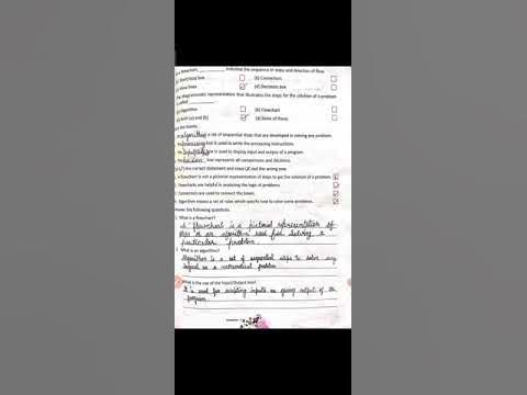 Computer (Class 5th) Ch-7 "Algorithms and Flowcharts" - YouTube