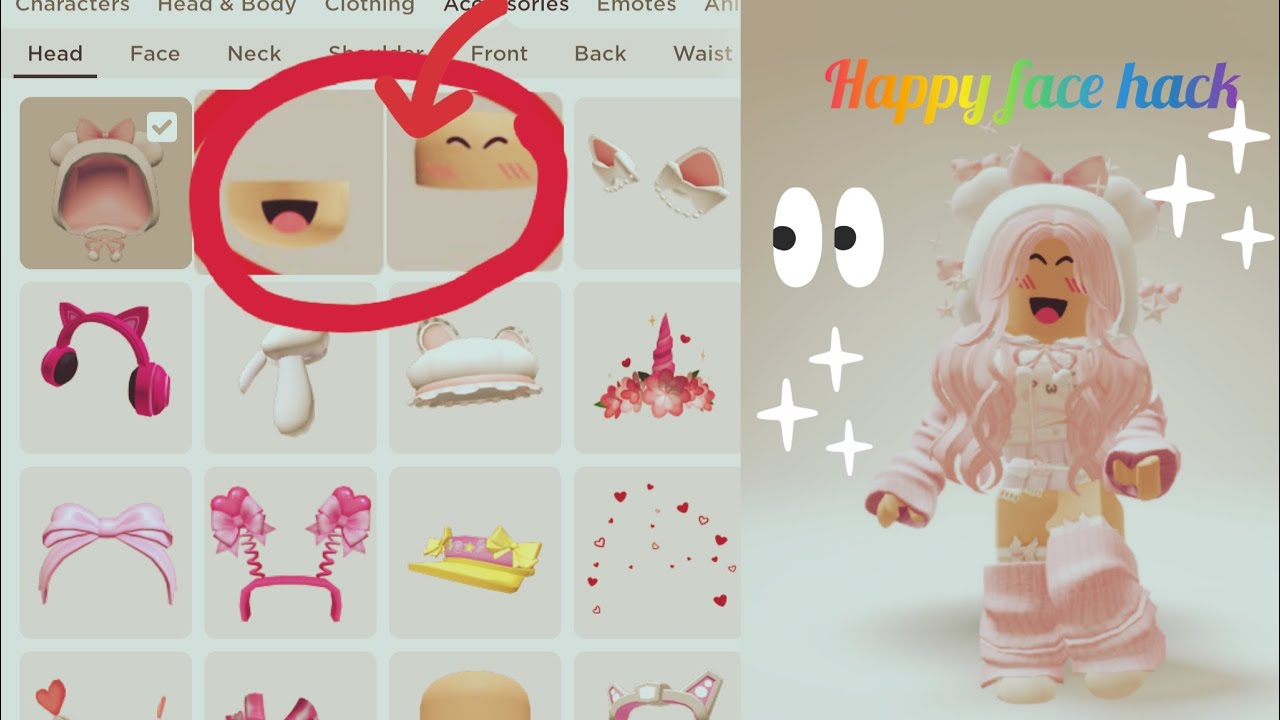 today i will show you how to get the happy face h ack part 2 ♡ - YouTube