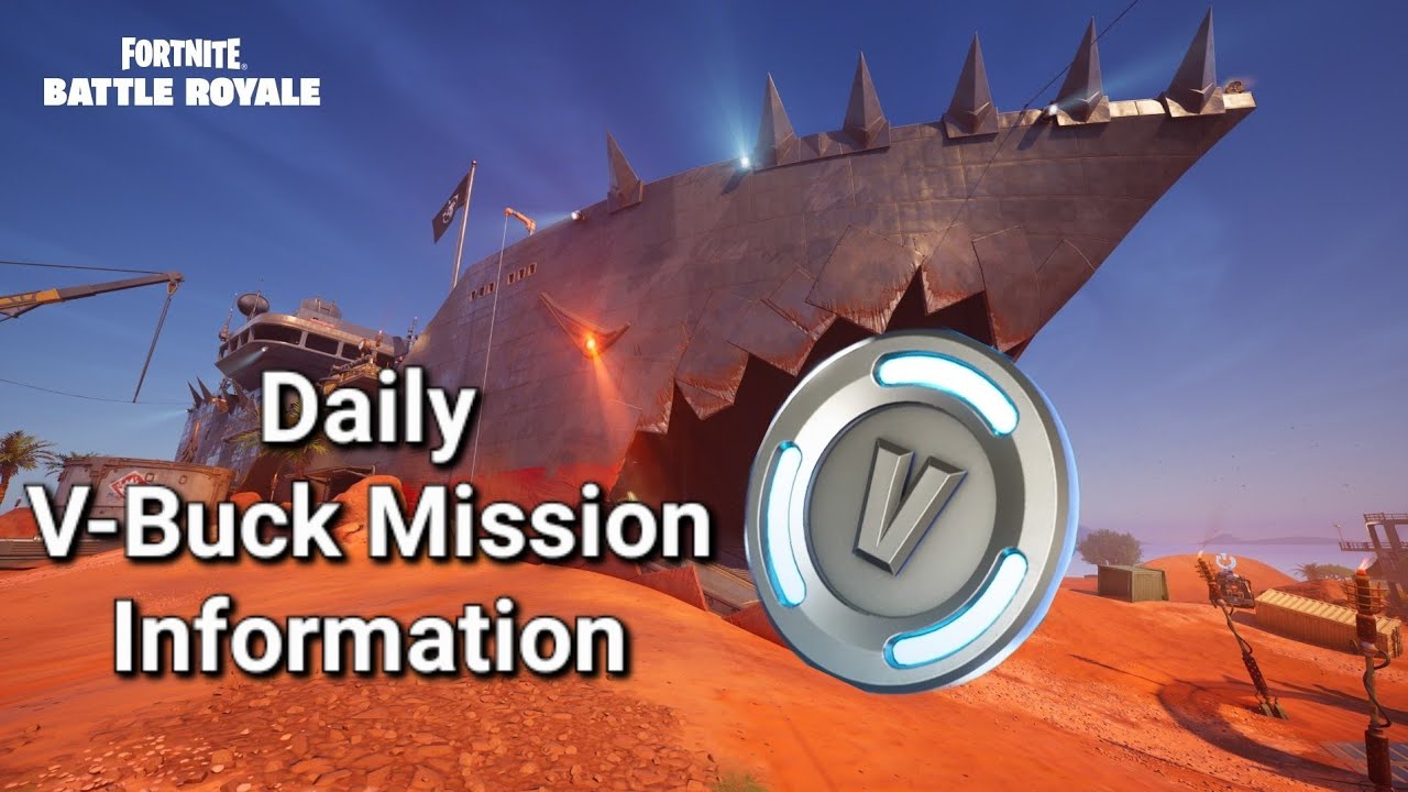 Daily V-Buck Mission Information - YouTube