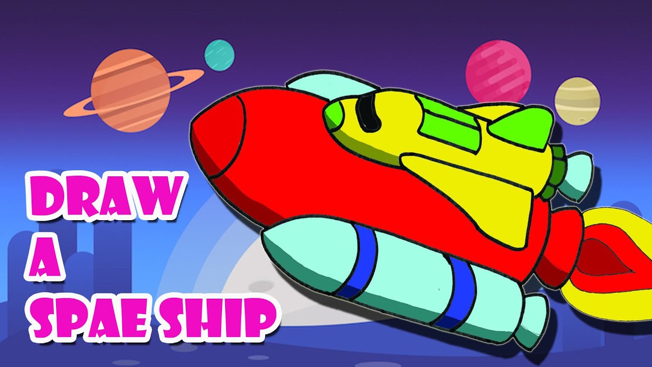 HOW TO DRAW A SPACESHIP...... for kids and toddlers.#drawing , # ...